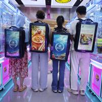 China 21.5 Inch 2nd gen Walking Backpack Screen LCD Displays Digital Signage Menu Advertising Player With Rechargeable Battery for sale