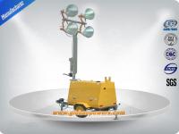 China LED 9m Portable Trailer  Mobile Light Tower Diesel Generator  with Hand Push for sale