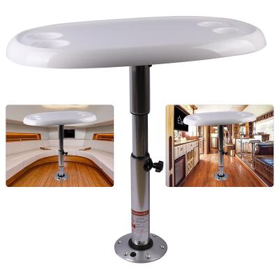 China Camper Parts Table Support Adjustable RV Table Leg Easy to Disassemble Motor Home 5 Levels Oval Surface Mount White and Silver for sale