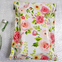 China 0.06mm Colorful Flowers Custom Poly Mailers With Logo Self Sealing Tear Resistant for sale