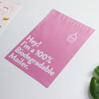 China Pink 100% Degradable Biodegradable Courier Bags Eco Friendly Custom Mailers for sale