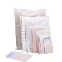 China Thickened Material Frosted Zipper Bags With Logo Waterproof Easy Open / Close for sale