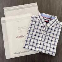 China Bio Degradable Semi Transparent Flint Glazed Paper Ziplock Bag Compostable Clothing Packaging Bag for sale