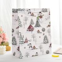 China Silk Belt Custom Printed Kraft Paper Bag Gift Paper Bag Shopping Packaging Square Bottom for sale