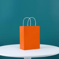 China Vertical 130gsm Custom Kraft Paper Bags With Twisted Handles for sale