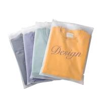 China Custom Printed Durable Frosted Zipper Bag For Shopping Packing With Logo for sale