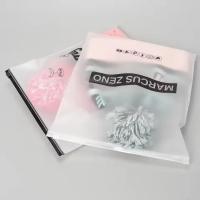 China Custom Printed Durable Frosted Zipper Bag For Shopping Packing With Logo for sale