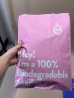 China Pink 100% Degradable Biodegradable Courier Bags Eco Friendly Custom Mailers for sale