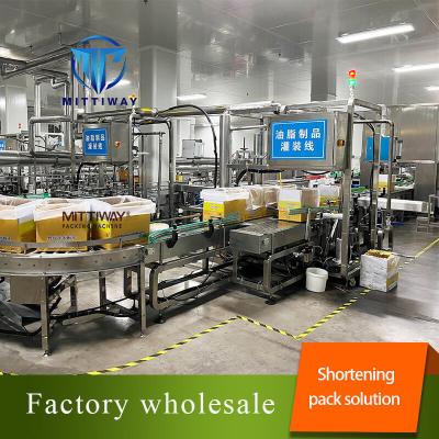 China High Accuracy Margarine Filling Machine 25kg Shortening Oil Packaging Line 2 Nozzles for sale