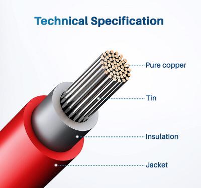 China Single Core PV DC Power Solar Cable TUV 12awg 4mm2 for sale