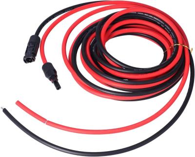 China TPE Insulation Material Black Solar Panel Extension Cable 105°C Temperature Rating for sale