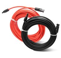 China 30A Connector Rating Solar Panel Extension Cable Black Connector 4mm2 Cable Gauge for sale