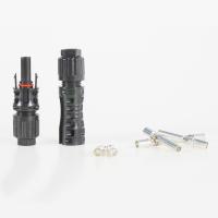 China IP67 Rated DC 600V UL94V-O Solar Panel Connectors with Screw-On Black Tinned Plated Finish for sale