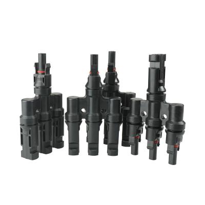 China Current 30A Copper Solar Branch Connector IP67 Rated Tin Plated Contacts for sale