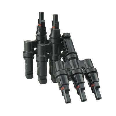 China Dustproof Copper Solar Branch Connector Waterproof IP67 Rated 3 To 1 In PP Bag for sale