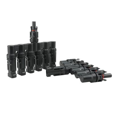 China Dustproof Solar Branch Power Connector With IP67 Rating And Tin Plated Contact Material for sale