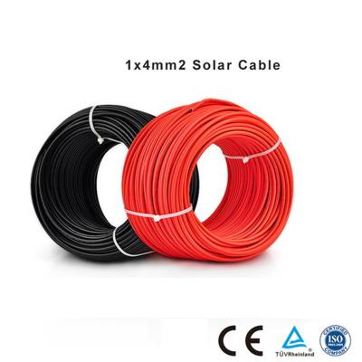 China 4.0mm² Single Core Solar Cable PV1-F 6.0mm OD XLPE Insulated Tinned Copper DC 1.8KV Rated for sale