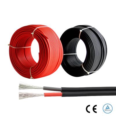 China Black & Red Color Stranded Conductor Solar PV System Cable 6mm2 with Customization for sale
