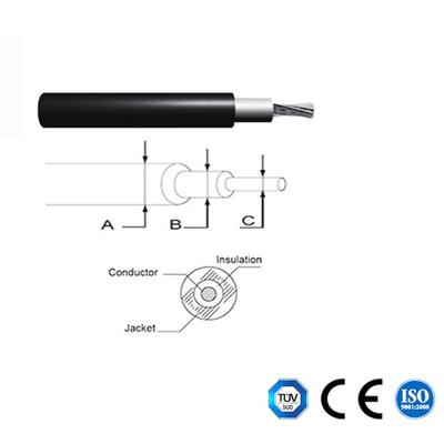 China 6mm² 1000V AC TUV 2pfg1169 Certified Double Insulated PV DC Solar Cable XLPE - 70A Rated Current 7.1mm Diameter for sale
