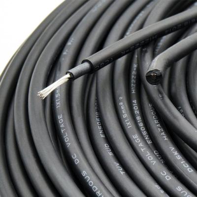 China 1.5mm2 XLPO Solar DC Cable 1500V Tinned Copper TUV EN50618 for sale