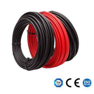 China 100metre Tuv Solar Panel Pv Cable Dc Rated 4mm² Connector Crimp Wire Red Black for sale