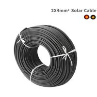 China 4mm² Twin Core Solar Cable XLPE Insulated Tinned Copper 12.5mm OD for Photovoltaic Systems 1800V DC for sale