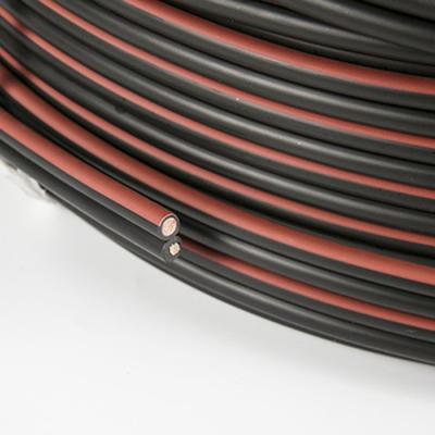 China 2x4mm² Tinned Copper Solar Cable 1500V DC Twin Core with 70A Current Rating and TÜV Certification for sale