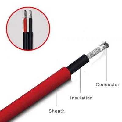 China TUV 4mm Twin Core Solar Cable 1800VDC 100m Roll - Tinned Copper PV1-F Photovoltaic Wire for sale