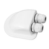 China Weatherproof IP68 ABS Solar Double Cable Entry Box Gland for 6mm to 12mm Cables with 5.12x3.74x1.57 Inch Dimensions for sale