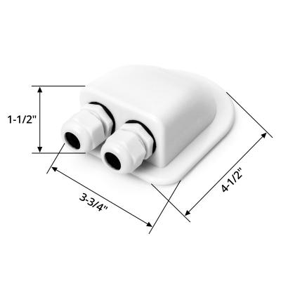 China White ABS Solar Cable Entry Box with 6mm to 12mm Cable Gland for Flat Surface PV Panel Installation - 5.12