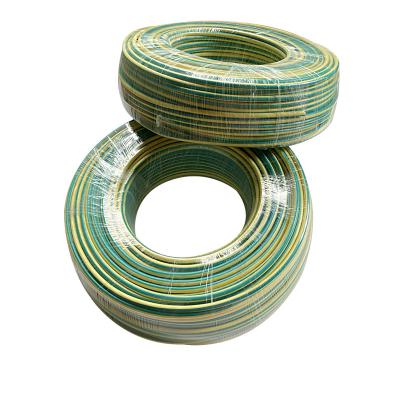 China Copper Core PVC Insulated Grounding Cable 4mm2 Green and Yellow 450/750V 100m/roll for sale
