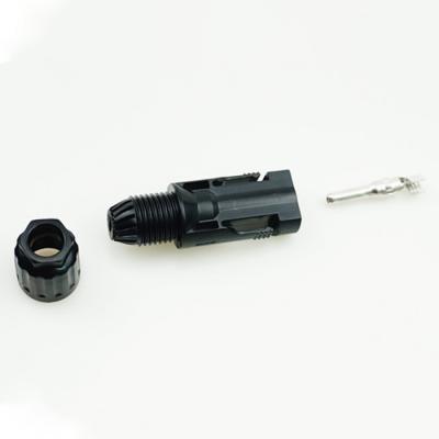 China Black Solar Panel Connectors with 6KV Test Voltage ≤5mΩ Contact Resistance and -40ºC~+125ºC Temperature Range for sale