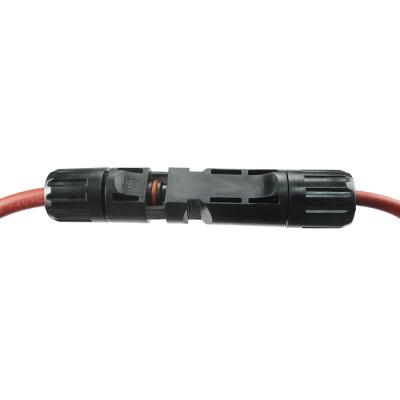 China UL94V-O Flame Class Solar Panel Connectors with 14-10 AWG Wire Gauge and Black Color for Secure Solar PV Connections for sale