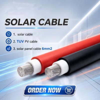 China Type No H1Z2Z2 K 1x6mm2 Solar Direct Current Cable Rated at Test Voltage 6500V Engineered for Solar Power System Connectivity for sale