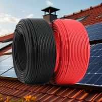 China Resistance less than or equal to 3.39 ohm per kilometer DC Solar Cable Black Red color ideal for solar array wiring and clean energy projects for sale