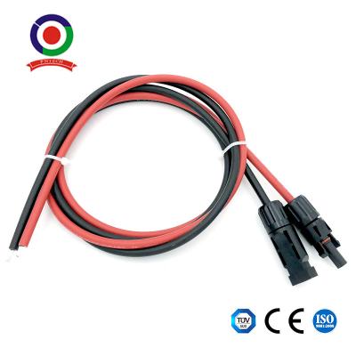 China 2.5 /4 /6mm2 Solar Panel Pv Cable + Connector For Solar Crimp Wire Red Or Black for sale