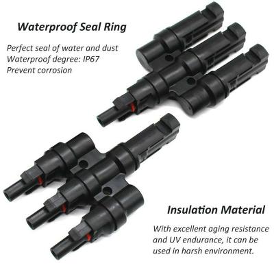 China IP67 30A 3 To 1 T Branch Solar PV Connectors MMMF FFFM For Photovoltaic System for sale