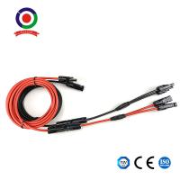 China 1 Pair Y Branch Parallel Adapter Cable 1 To 2 Male Female Solar Panel Connectors for sale