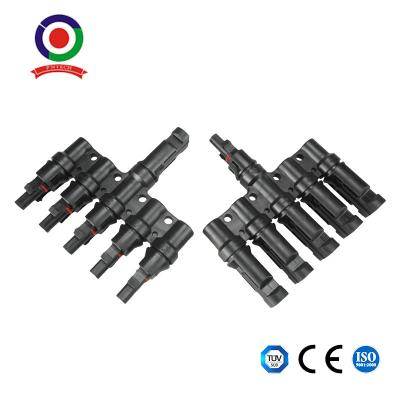 China 1 Male To 5 Female And 1 Female To 5 Male T Branch Connectors Cable Coupler for sale