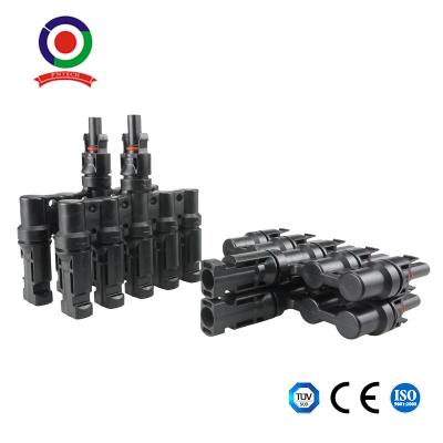 China Solar Branch Connectors T Connector In Pair MMMMMF+FFFFFM Between Solar Panels for sale