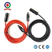 China Black And Red 3 Metres / 10 Feet 4mm2 Solar Panel Cable Extension With Connectors for sale