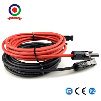China Black UV Resistance 4mm2 6mm2 PV Solar Panel Extension Cable For Solar System for sale