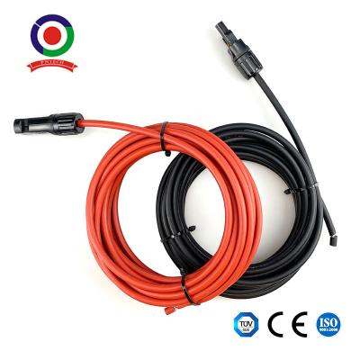 China Solar PV Panel Cable Extension Cable Leads With Connectors 6mm2 Red+ Black for sale