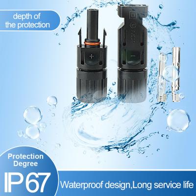 China IP67 Waterproof Solar Panel Cable Connectors 30A 1000V DC Male/Female Pair with TUV Certification for sale