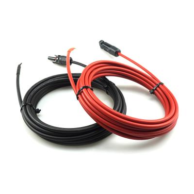 China 10 AWG Tinned Copper Solar Panel Extension Cable Wire With Connectors PV for sale