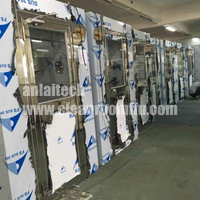 China Double Doors Interlock Air Shower for Cleanroom 1500mm Height 304 Stainless Steel for sale