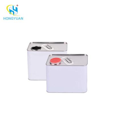 China Chemical Packaging Rectangular Metal Tin Can 1L-20L with Screw Top / Plastic Lid for sale