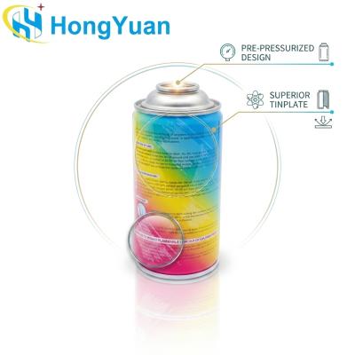 China Straight Wall Cylindrical Tinplate Empty Aerosol Can 400ml for Spray Paint Industrial Lubricant for sale