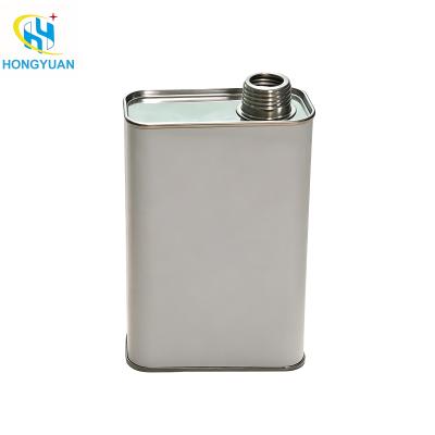 China Rectangular Tinplate Can 500ML Screw Neck Metal Container for Chemicals Spirits and Beverages for sale