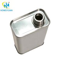 China Rectangular Tinplate Can 500ML Screw Neck Metal Container for Chemicals Spirits and Beverages for sale